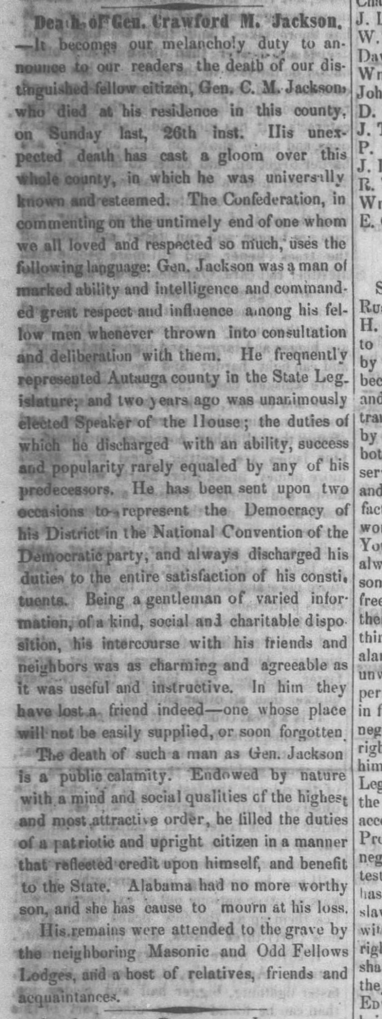 Death, War and Slavery 1860 Autauga, Alabama – Finding Eliza